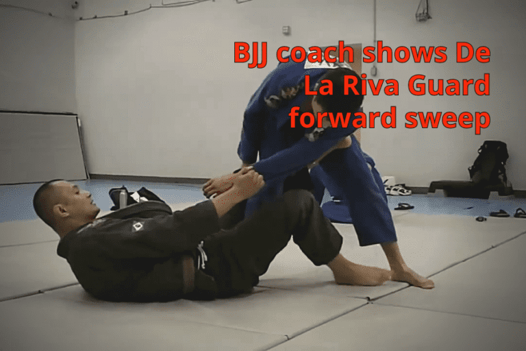 BJJ coach shows De La Riva Guard forward sweep - Infighting